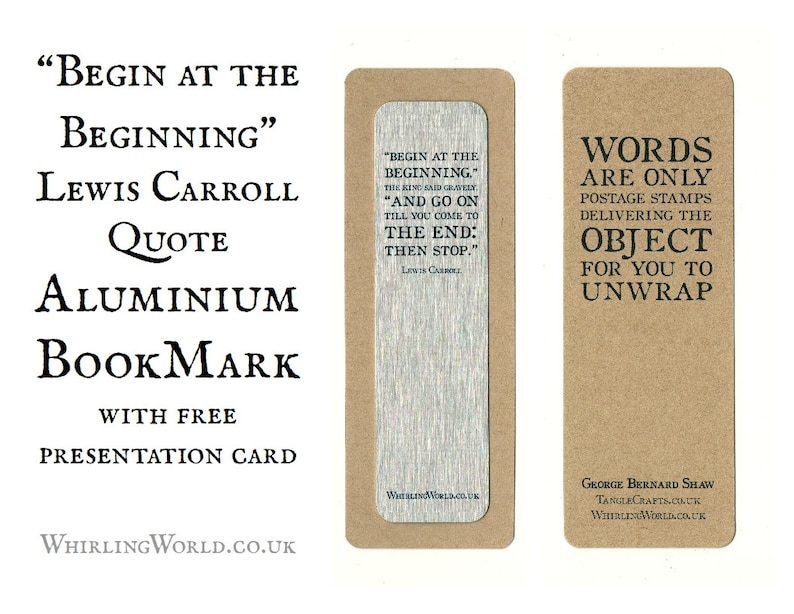 Begin at the Beginning - Alice Quote Bookmark | Lewis Carroll Quotation ...
