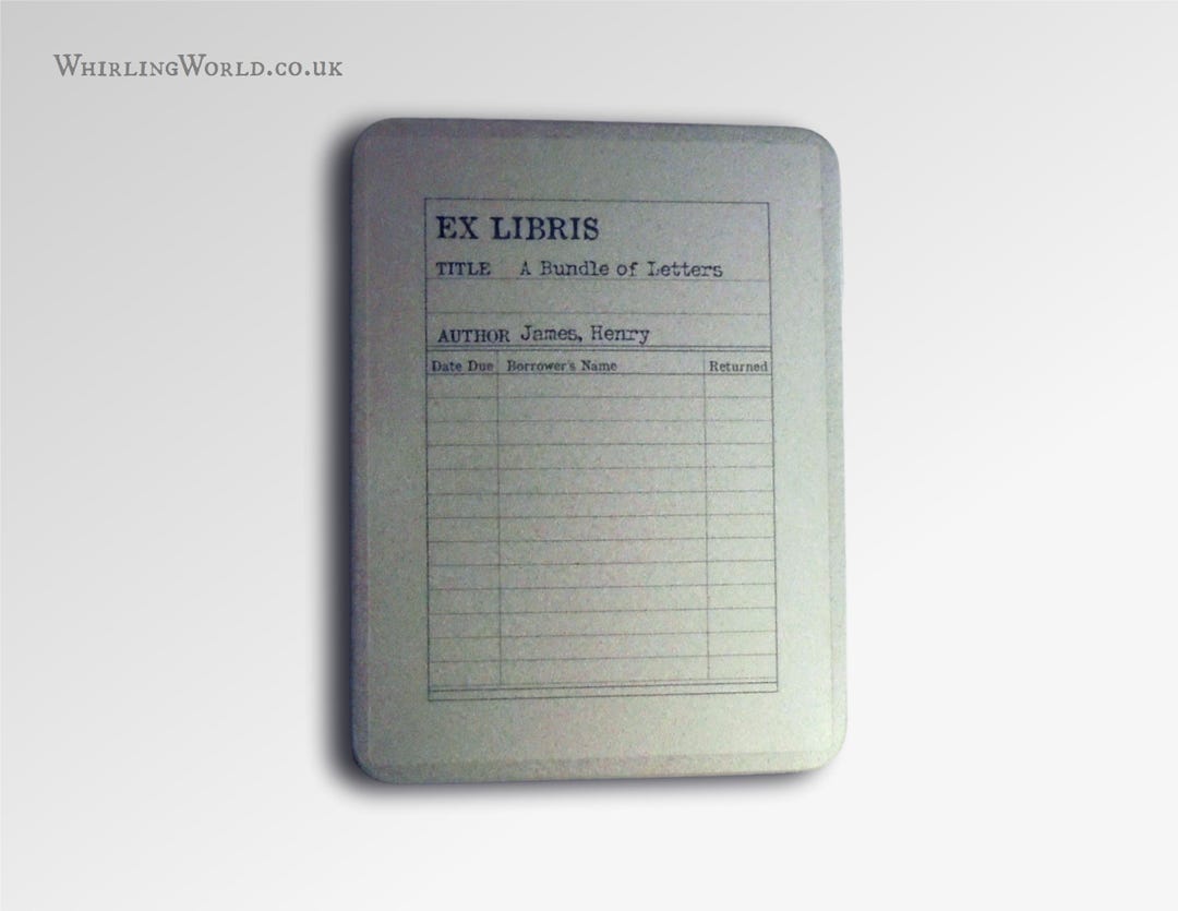 A Bundle of Letters Library Card Storage Tin, Henry James Book Title ...