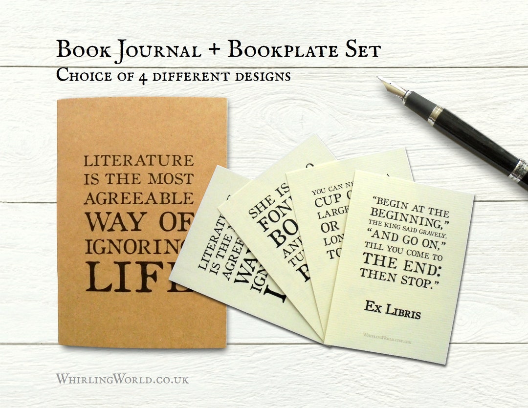 Literary Book Journal + Bookplate Set - Quotes About Books & Reading ...