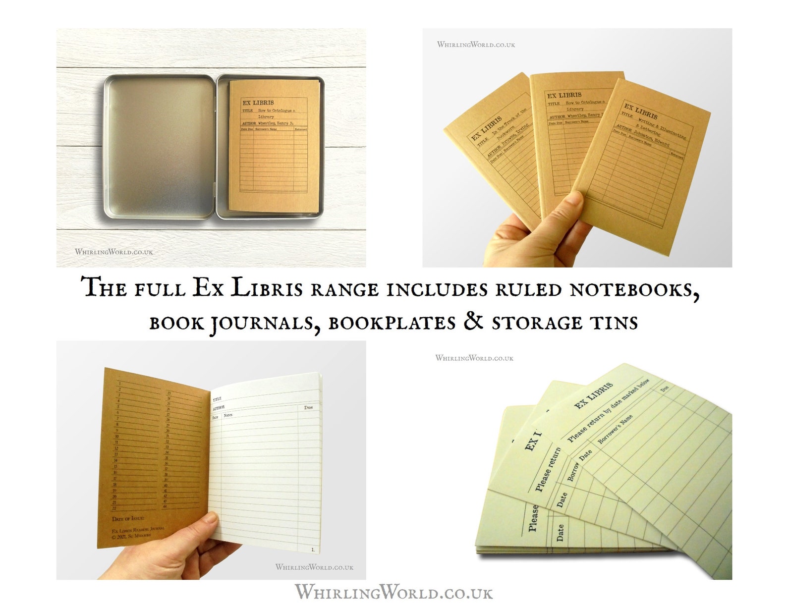 Library Card Notepad Set Pack of 4 Small Memo Pads Due | Etsy