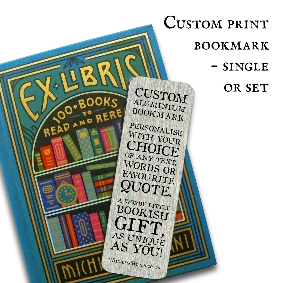 Custom Printed Bookmark, Personalise With Any Text! | Unique Metal Page ...