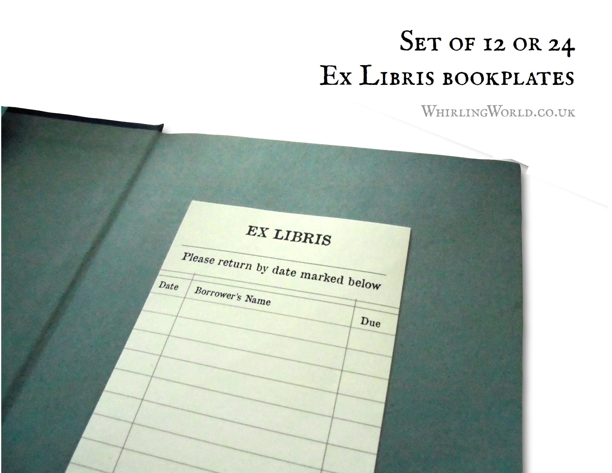 Ex Libris Bookplate Set Library Card Design Personal - Etsy UK