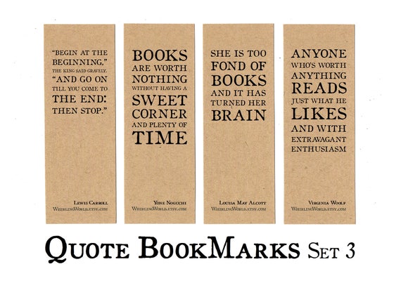 Set of 4 Quote Bookmarks | Etsy