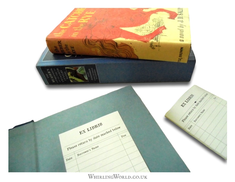 Library Card Book Label Set, Ex Libris Bookplates | Home Library ...