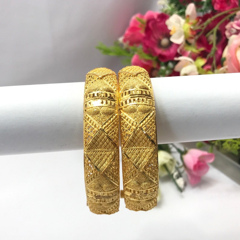22k Gold Plated Openable Bangles/kangan/kare/bridal Indian Jewelry ...
