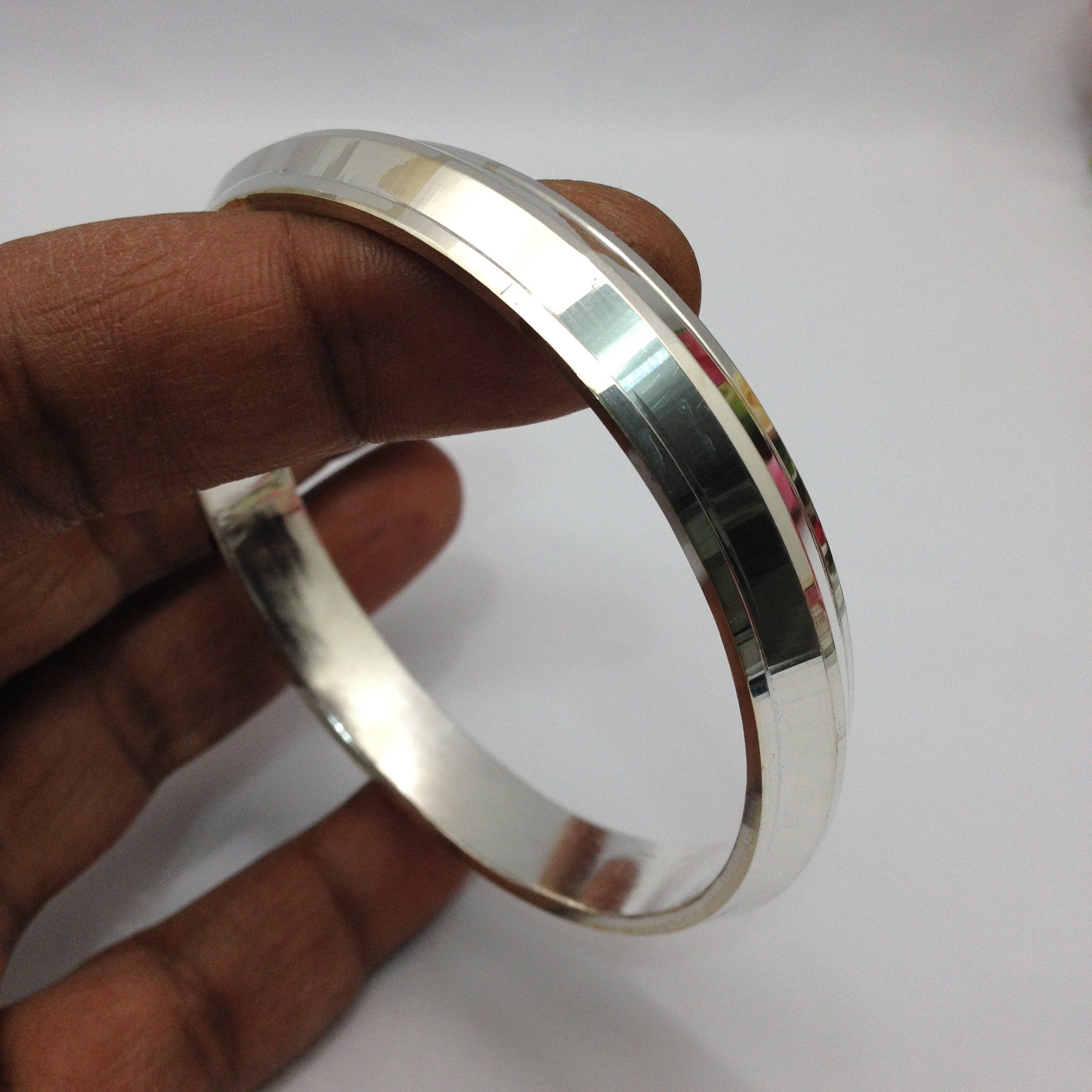 Handmade 925 Solid Sterling Silver Sikh Khalsa Kara or Kada or Bracelet ...