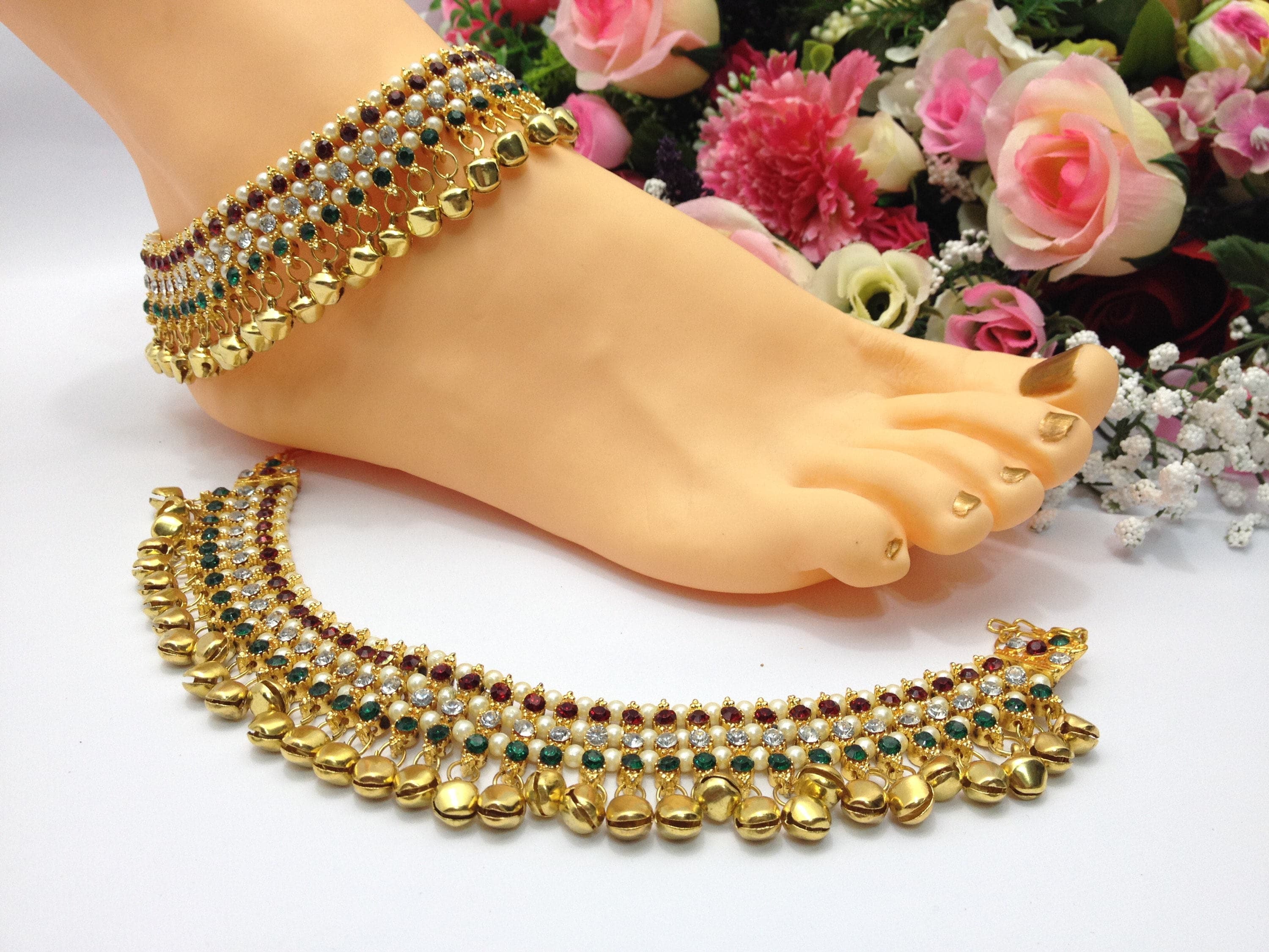 Handmade Anklets With Czech Indian Jewelry Bollywood Indian | Etsy