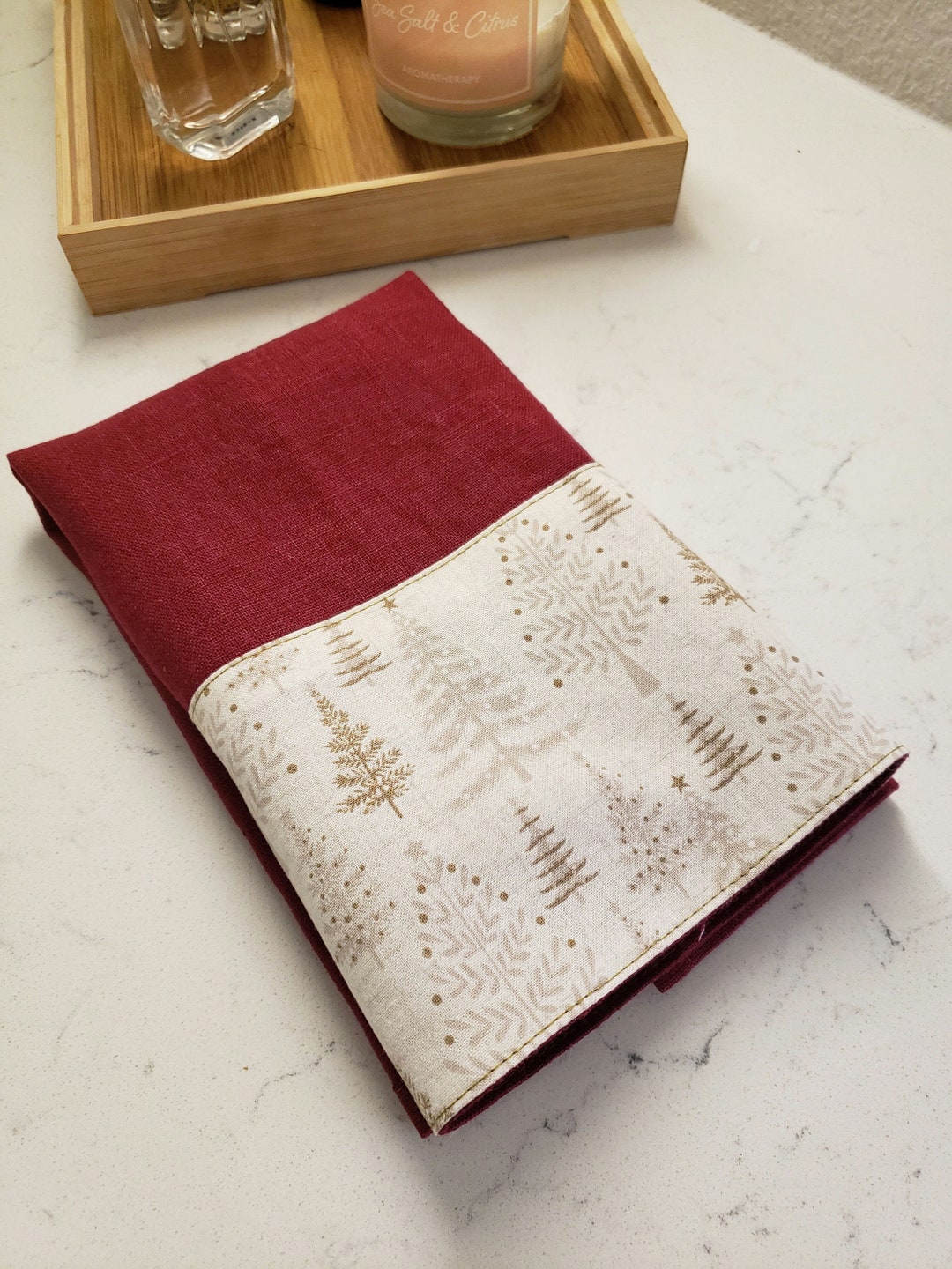 Linen Finger Tip Towel With Cotton Accent - Etsy