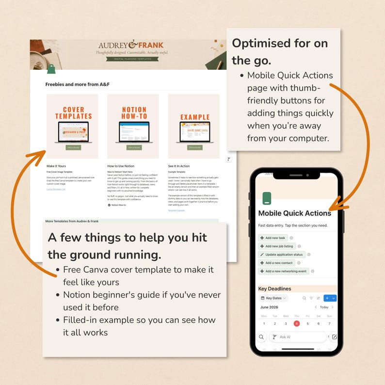 Job Application Tracker Notion Template | Job Search Planner ...