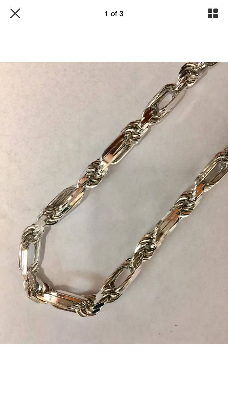 Sterling Silver 925 Rhodium Plated Milano Rope Chain. - Etsy