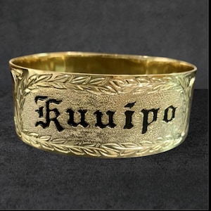 14k Gold Plated Enamel Kuuipo Bangle Bracelet Hawaii - Etsy