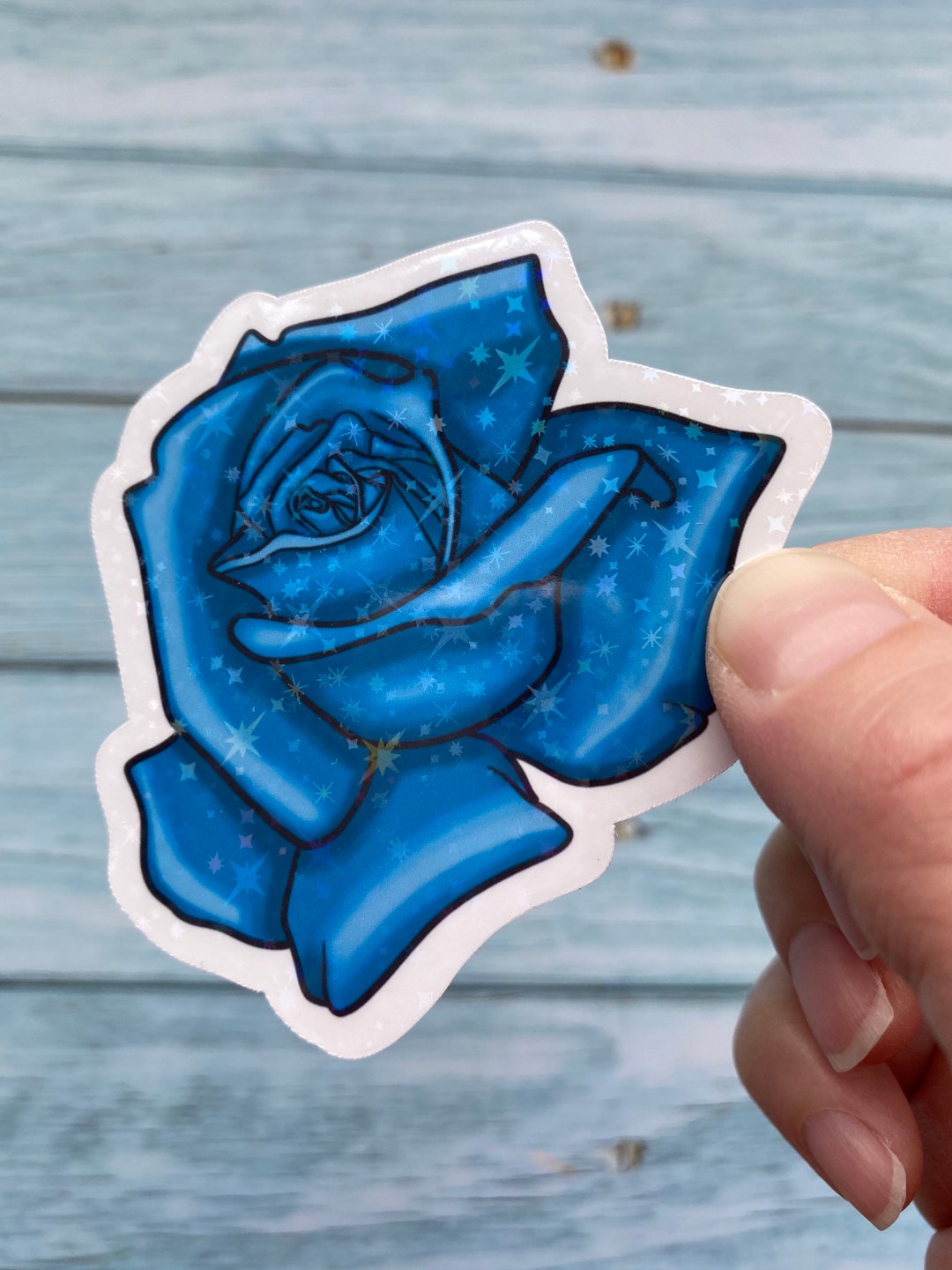 Sticker | Blue Rose Sticker Art, Cottagecore Aesthetic, Magical Sticker ...