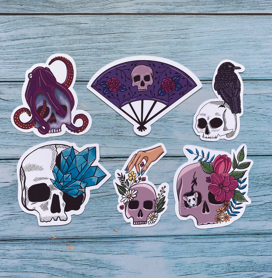 Sticker 6 Pack Goth Sticker Pack, Laptop Sticker Pack, Halloween ...
