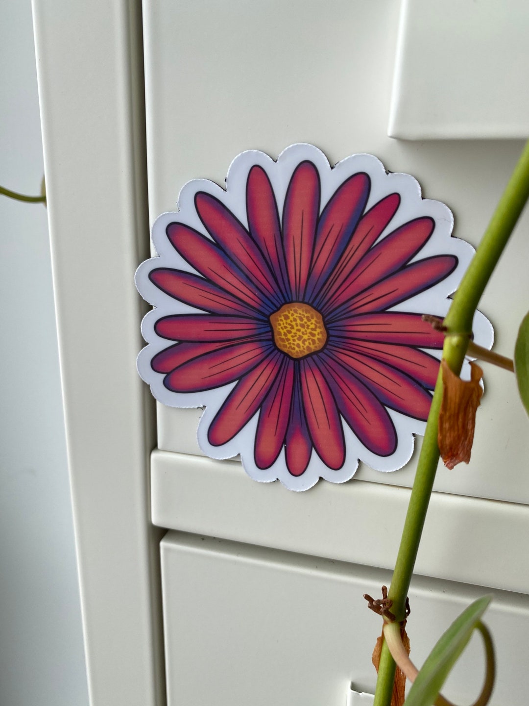 Magnet Daisy Magnet, Flower Magnet, Floral Magnet, Fridge Magnet, Pink ...