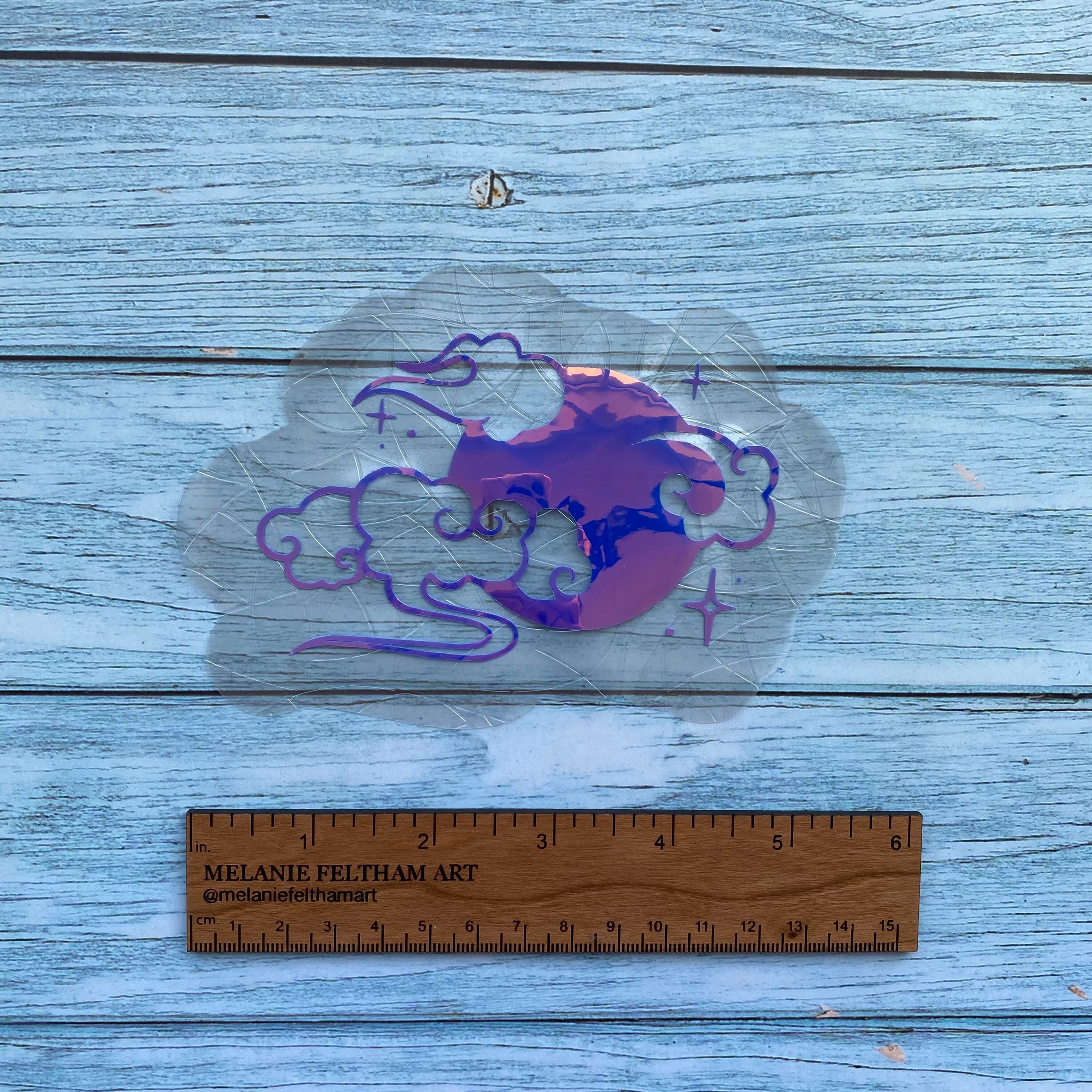 Set of 6 Window Cling Sun Catchers, Sun and Moon Design Sun Catchers ...