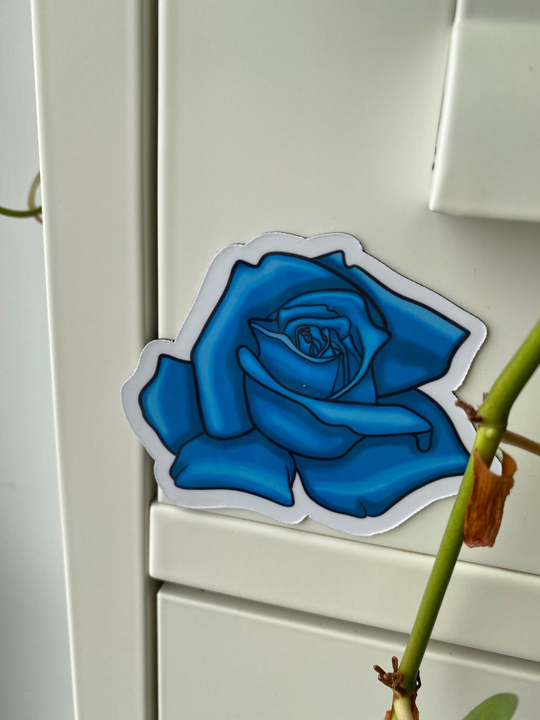 Magnet Blue Rose Magnet, Magical Magnet, Goth Aesthetic Magnet, Fridge ...