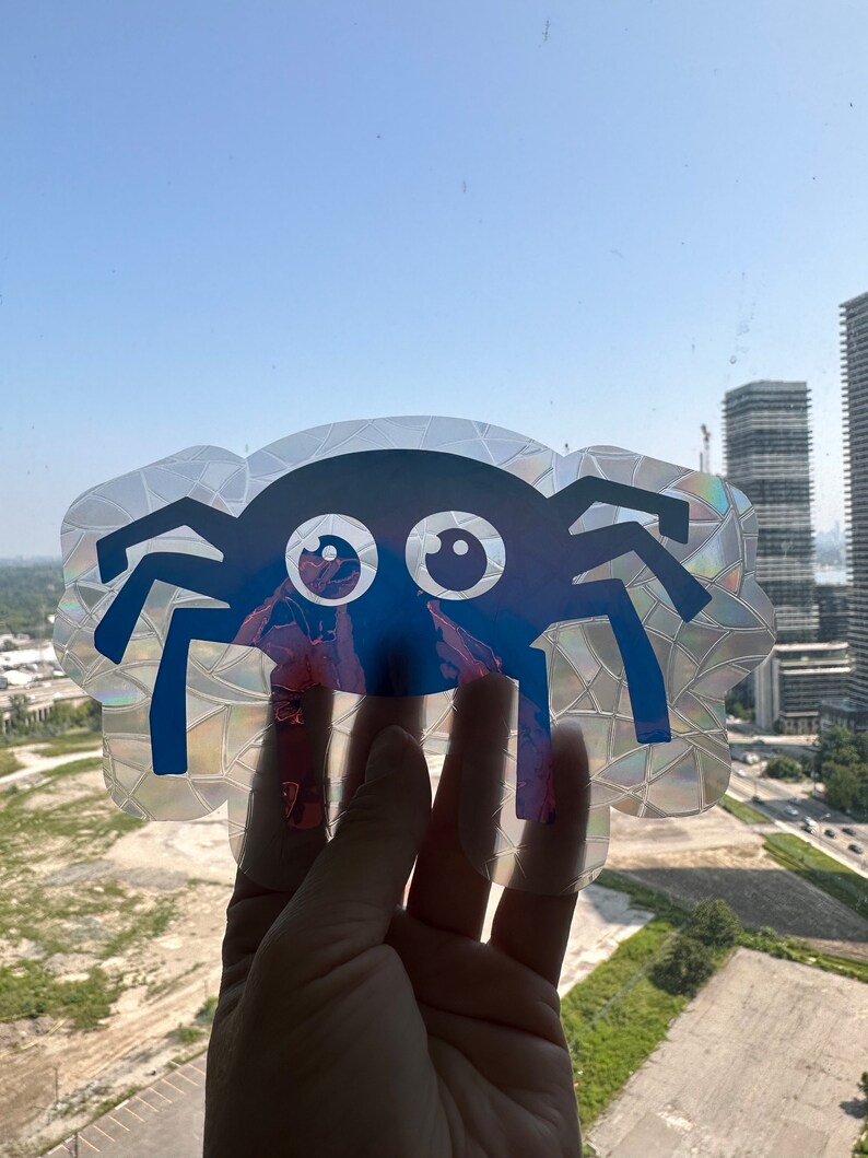 Cute Spider Window Cling Sun Catcher, Halloween Window Cling, Jumping ...