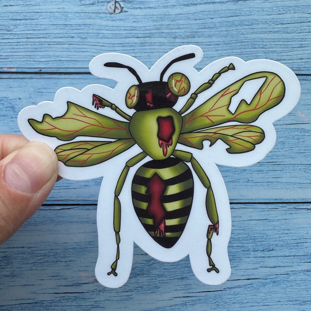 Sticker Zombee Sticker Spooky Halloween Sticker Zombie Bee - Etsy