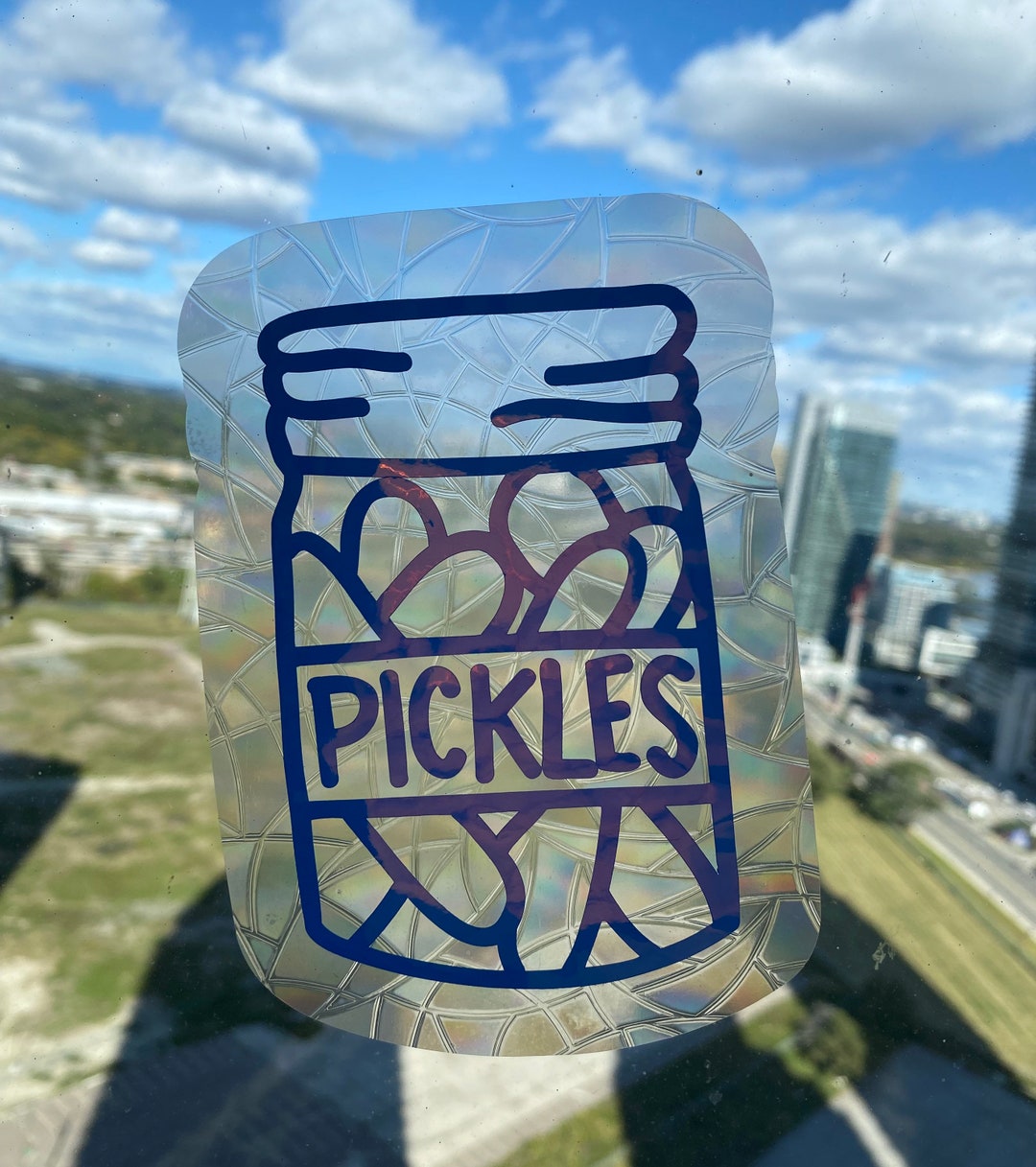 Sun Catcher | Pickles Holographic Window Cling Sun Catcher, Fun Window ...