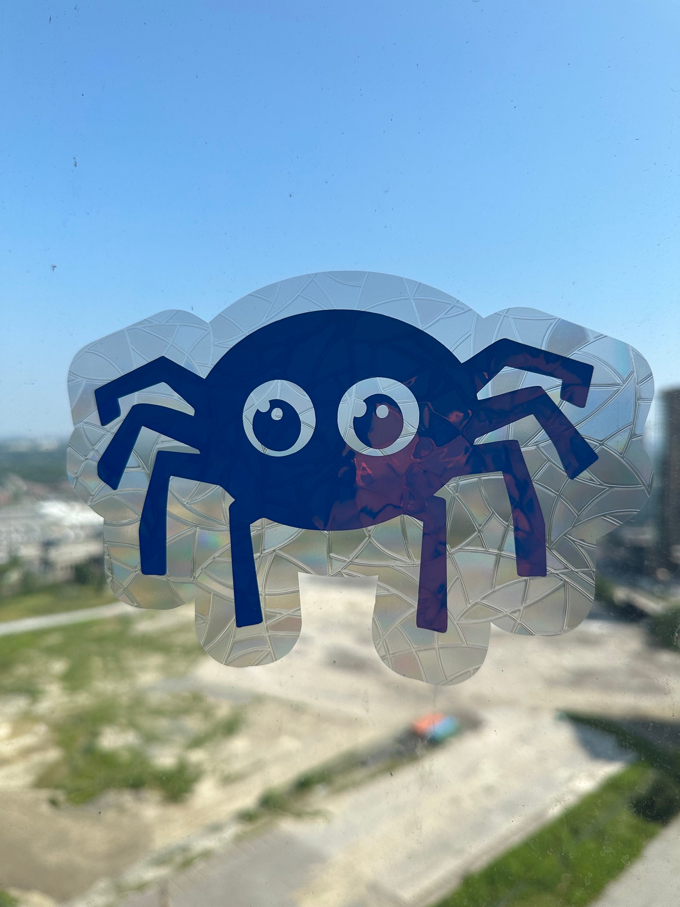 Cute Spider Window Cling Sun Catcher, Halloween Window Cling, Jumping ...