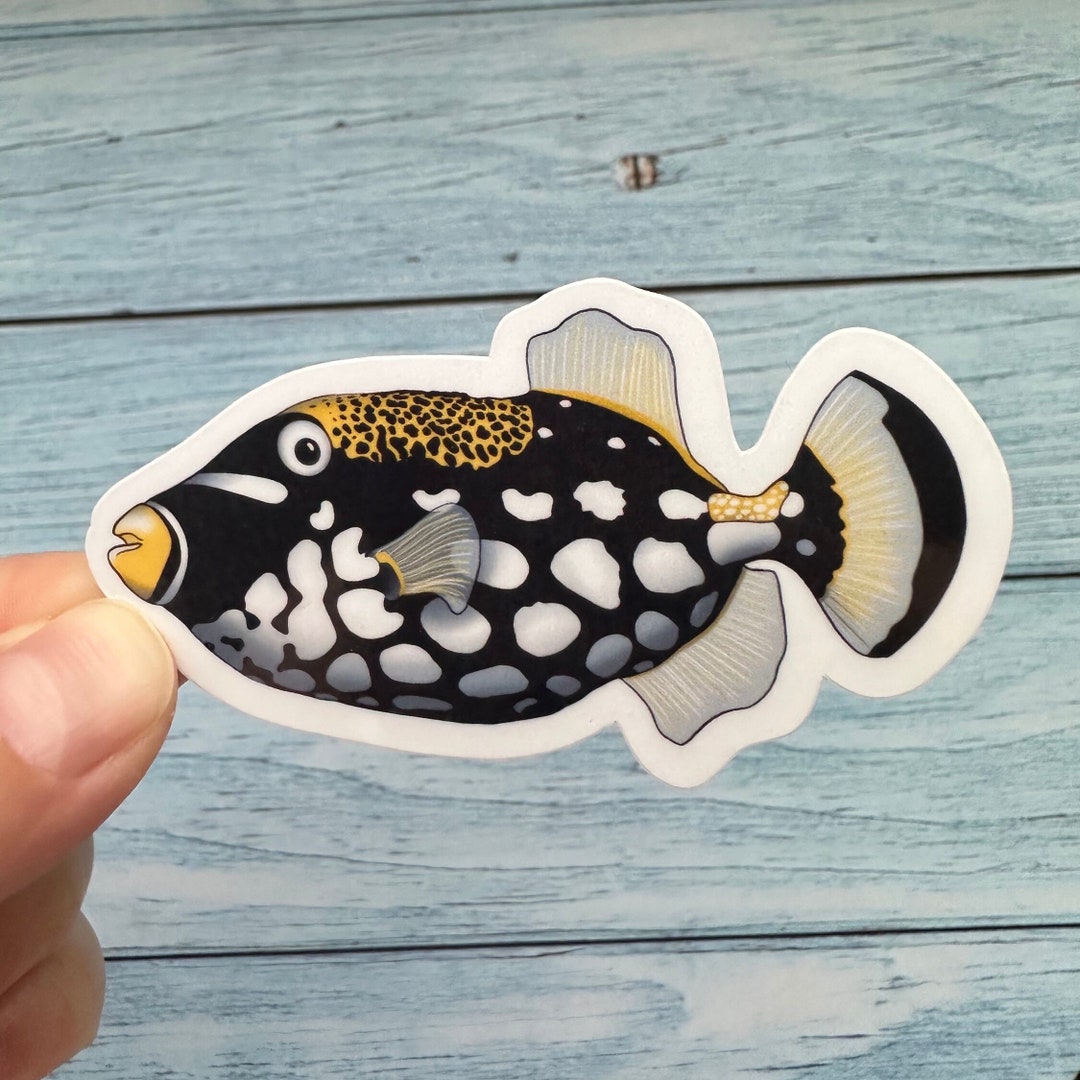 Sticker Clown Triggerfish Sticker, Cute Fish Sticker, Aquarium Sticker ...