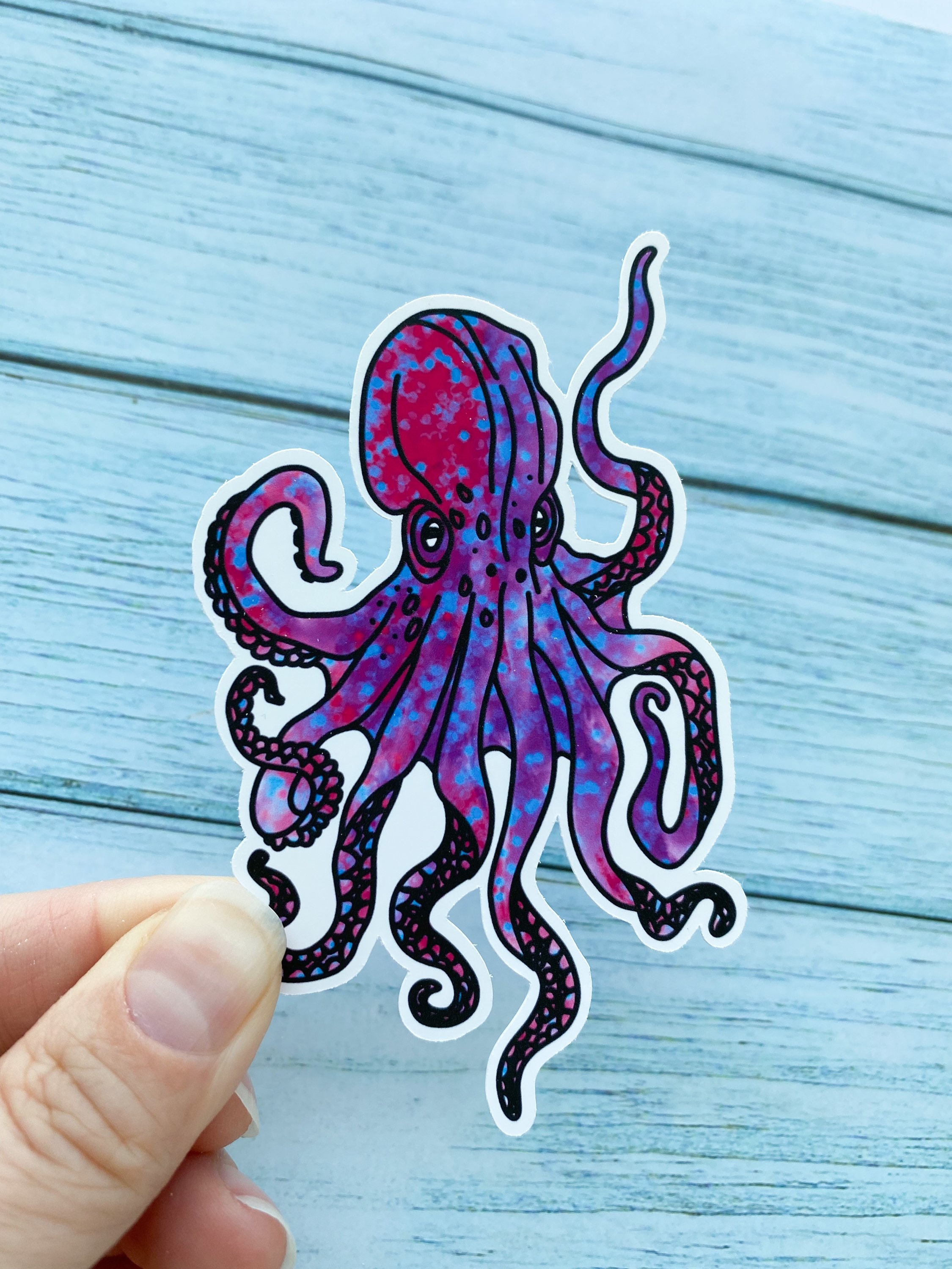 Sticker Octopus Sticker Kraken Sticker Art Journal Stickers - Etsy