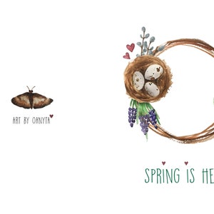 Spring is here Card Watercolor printable Card | Etsy