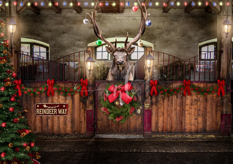 Reindeer Stables Digital Background/ Photoshop / Backdrop / Composite ...