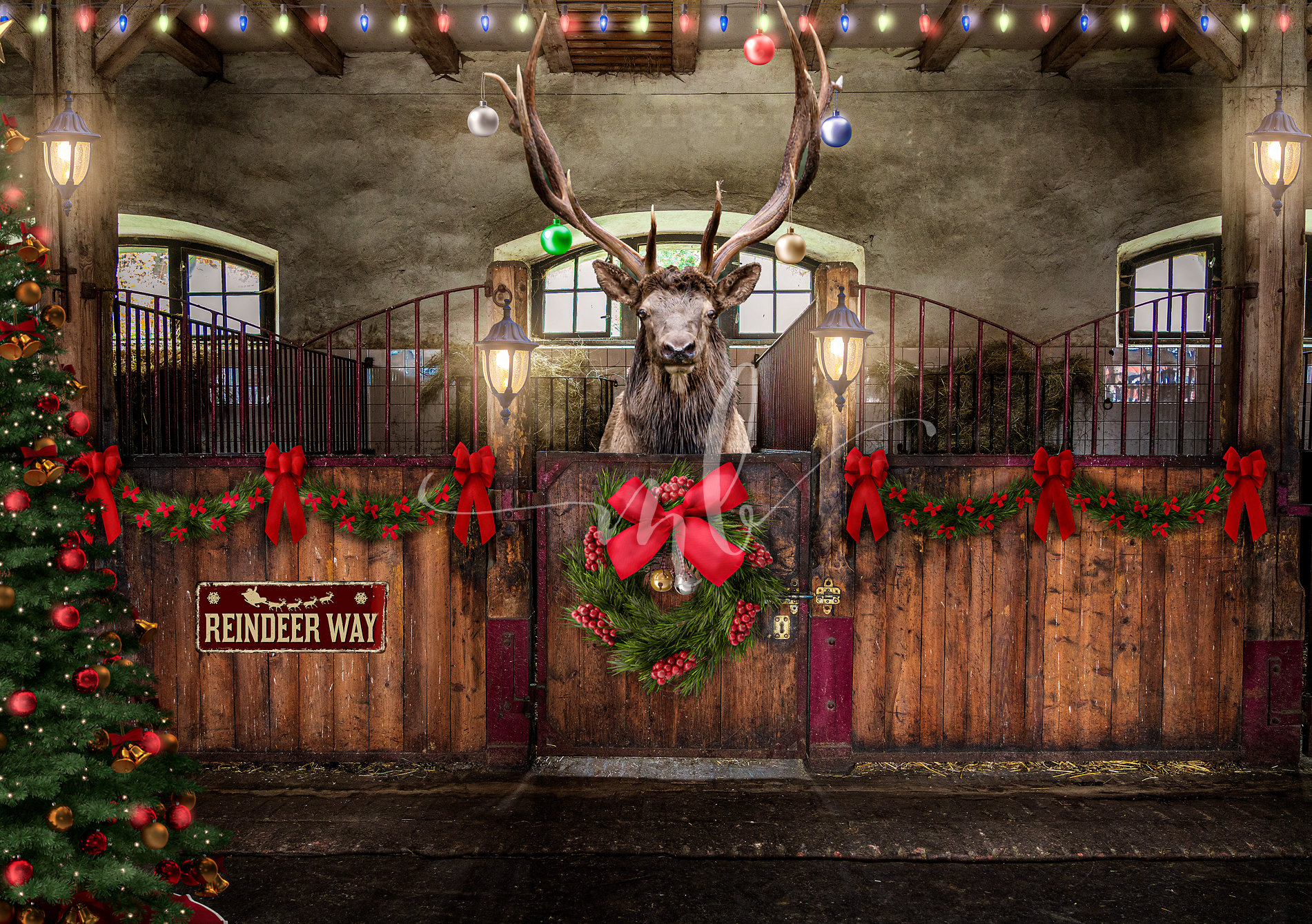 Reindeer Stables Digital Background/ Photoshop / Backdrop / Composite ...