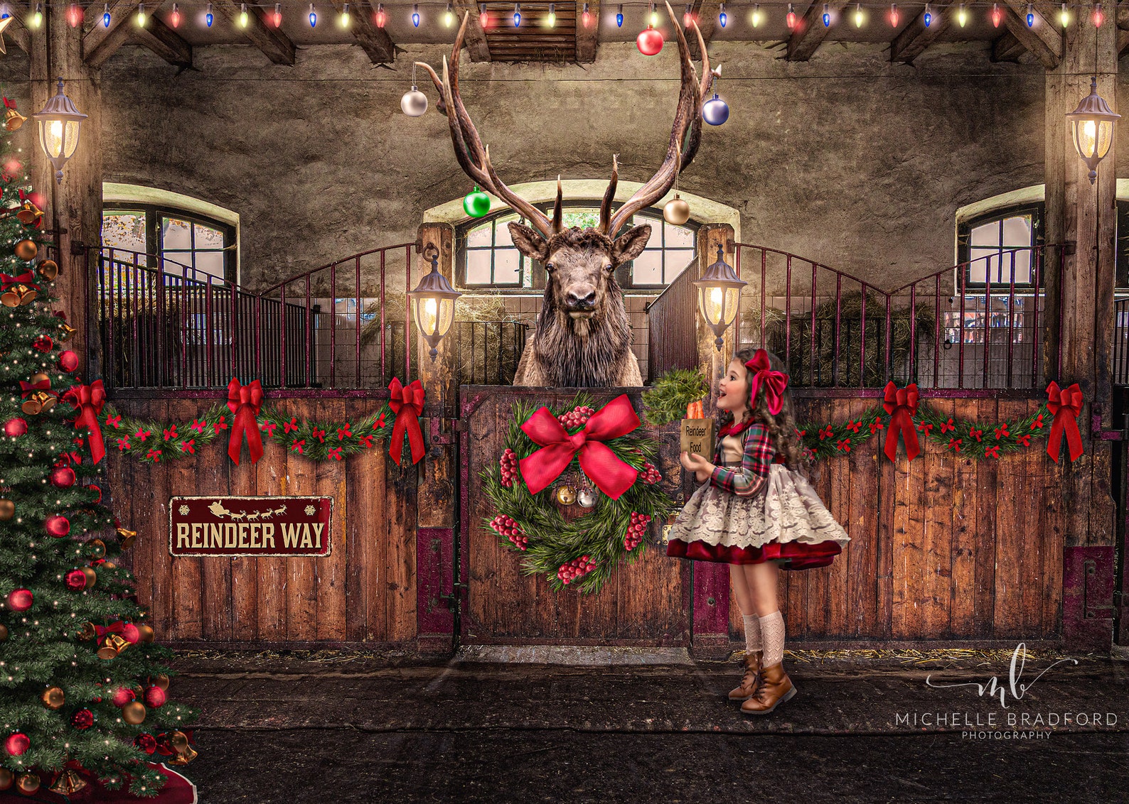 Reindeer Stables Digital Background/ Photoshop / Backdrop / Composite ...