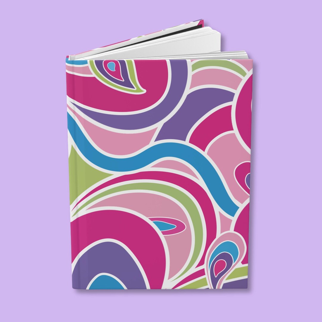 90s Fashion Doll Journal | Retro Swirl Pattern Hardback Notebook - Etsy