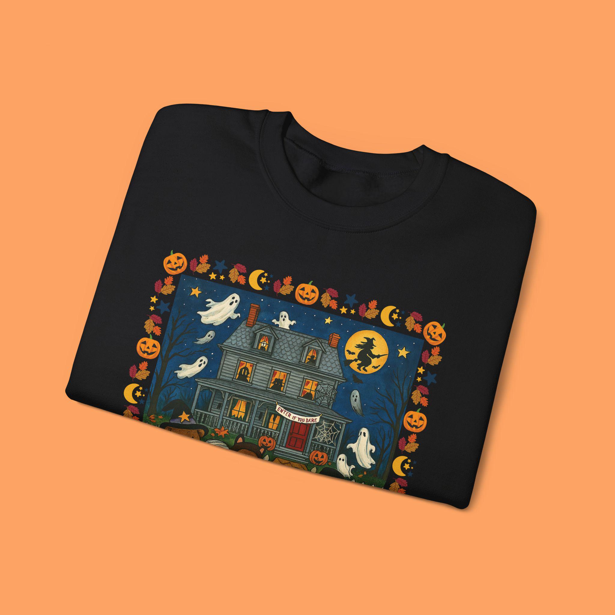 Vintage Halloween Sweatshirt | Trick-or-treat Bears, Haunted House ...