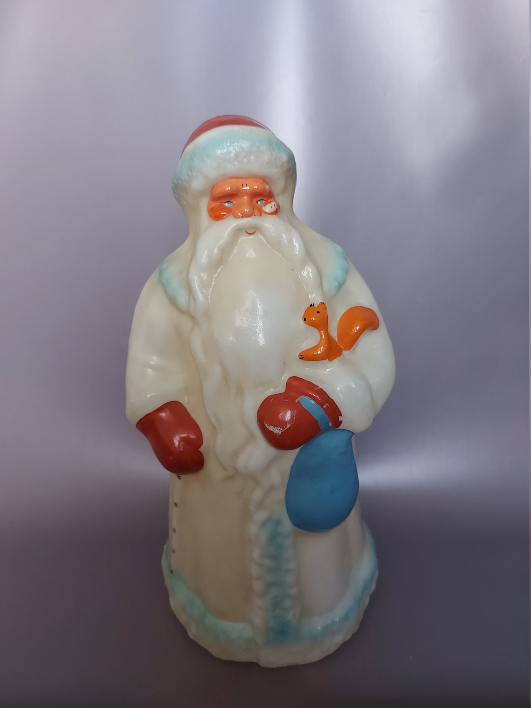 16.5" Tall Vintage Santa, Plastic Ded Moroz, New Year Figurine Under ...