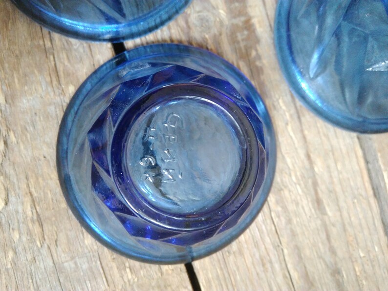 Vintage Salt Cellars Blue Salt Shakers Glass Salt Cellars - Etsy
