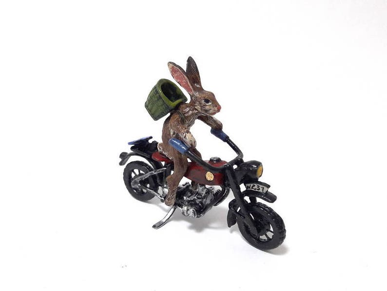 Rabbit on motorcycle WB 2319 Fritz Bermann® Vienna | Etsy