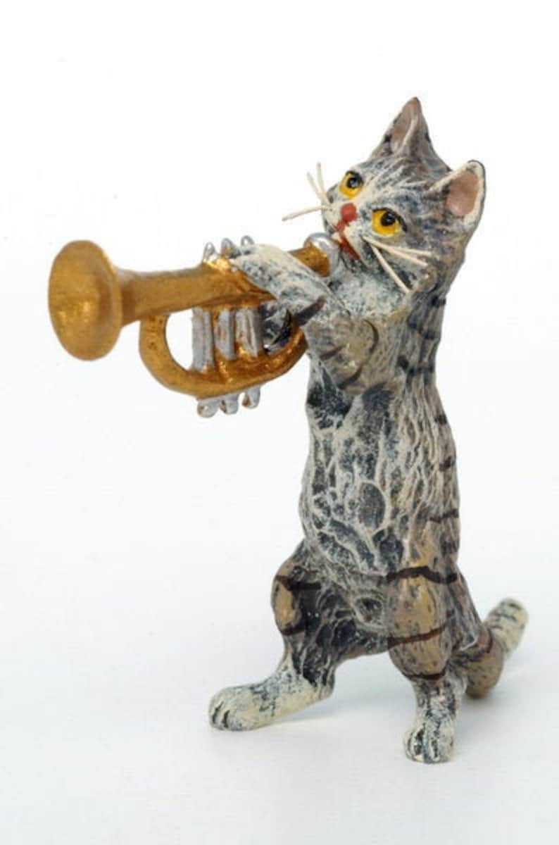 Cat Trumpet A 1220/08 Fritz Bermann® Vienna Bronzes - Etsy