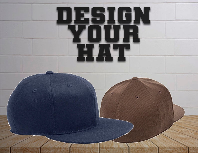 CUSTOM Flex Fit Flat-billed Hat / Custom Hats / Personalized Hat ...