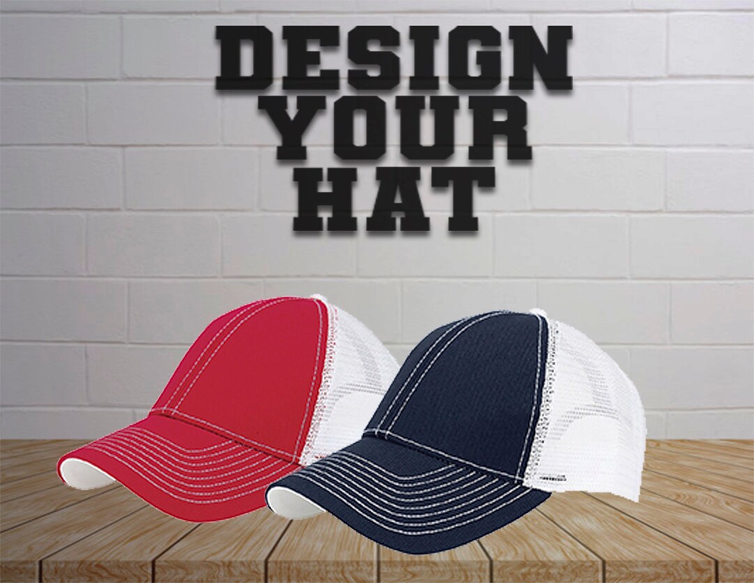Custom Contrast Stitch Trucker / Custom Cap / Personalized Trucker Hat ...