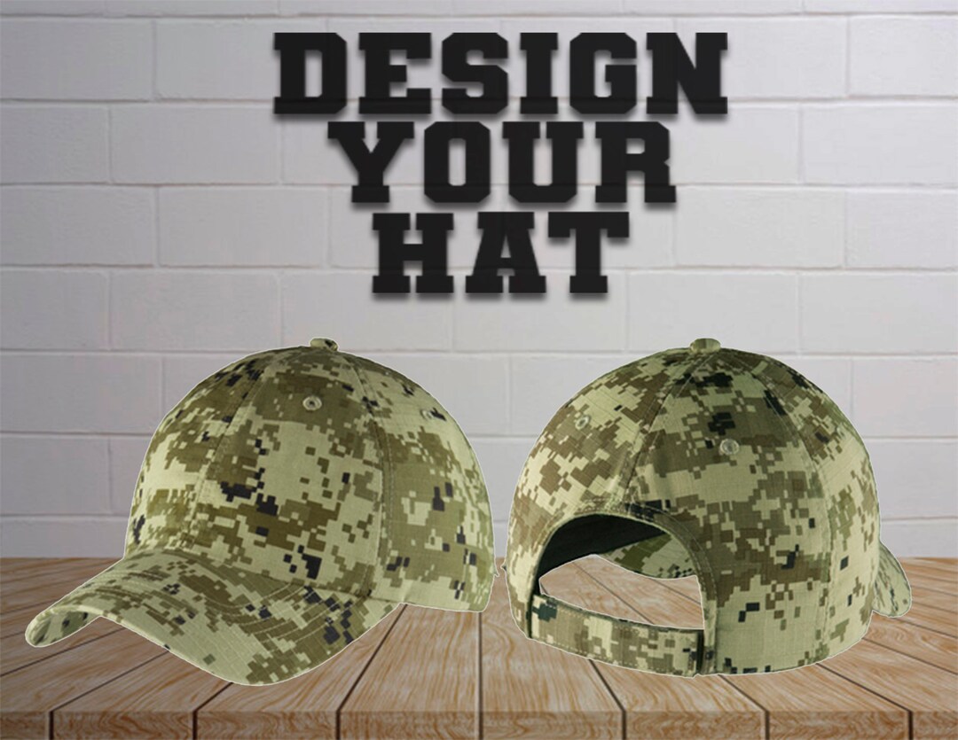CUSTOM Digital Ripstop Camouflage Cap / Camoflage Hat / Embroidered ...