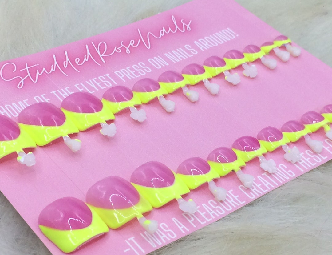 Summer Highlight | Deep Pink | Toes-on-the-go | Press on Toenails ...