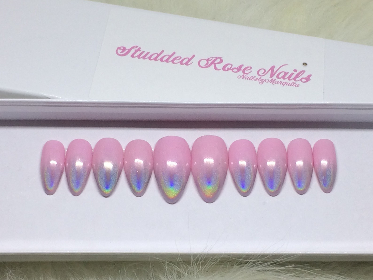 Cotton Candy | Stiletto Nails | Press on Nails | Any Shape and Size ...
