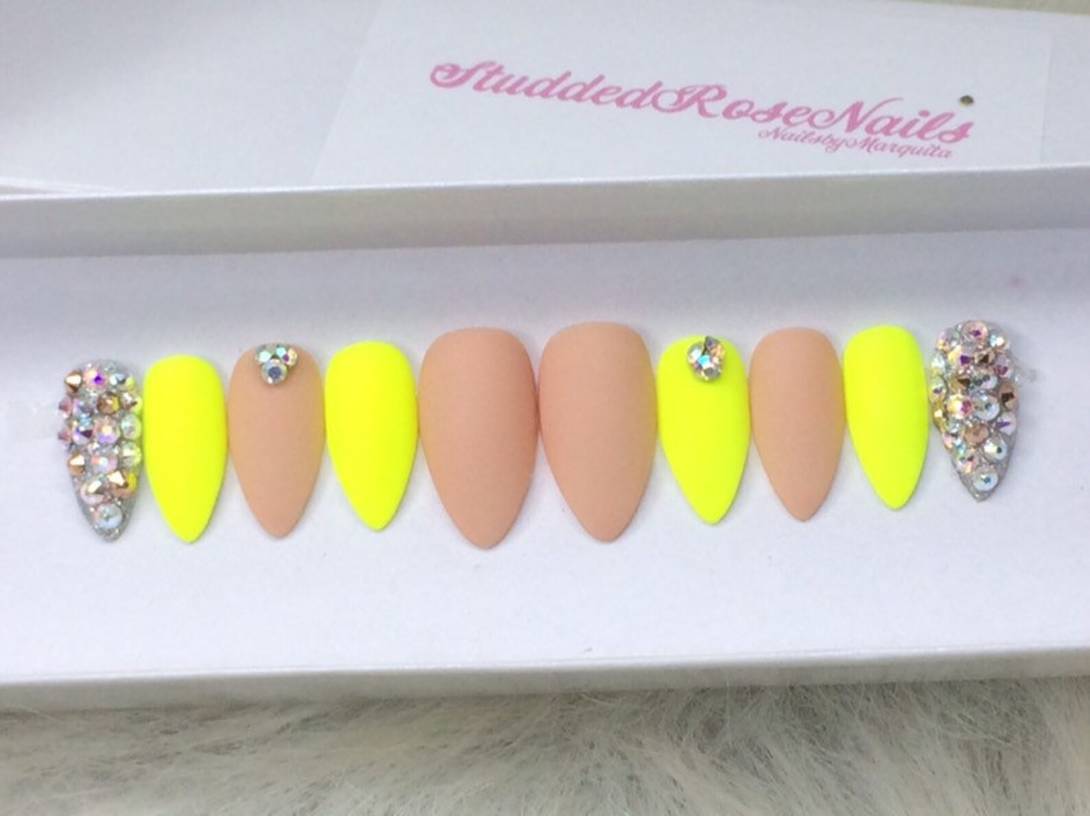 Miya | Bling Nails |stiletto Nails | Fake Nails | Press on Nails |any ...