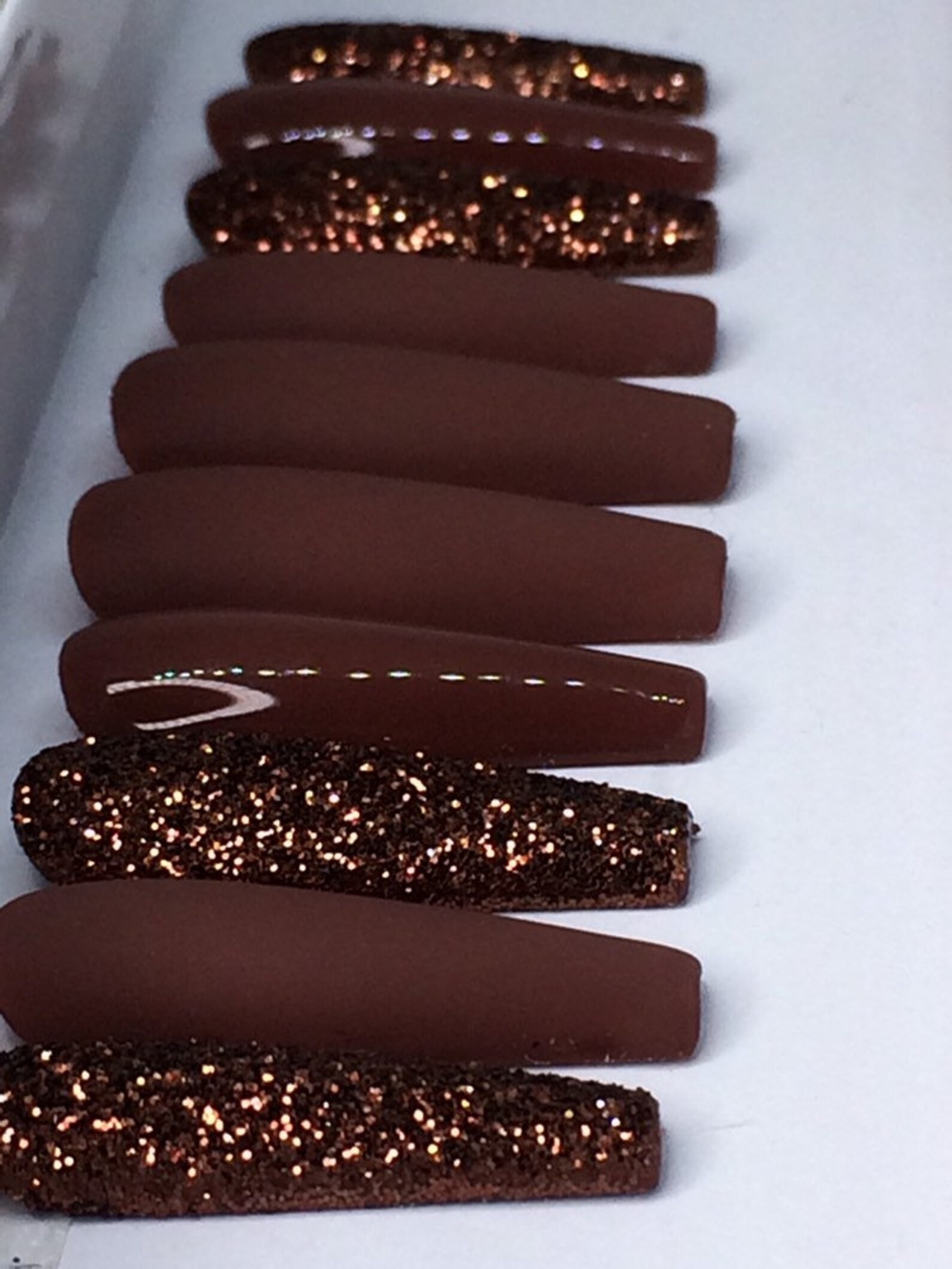 Coffee Bean | Fake Nails | Press on Nails | Any Shape and Size | False ...