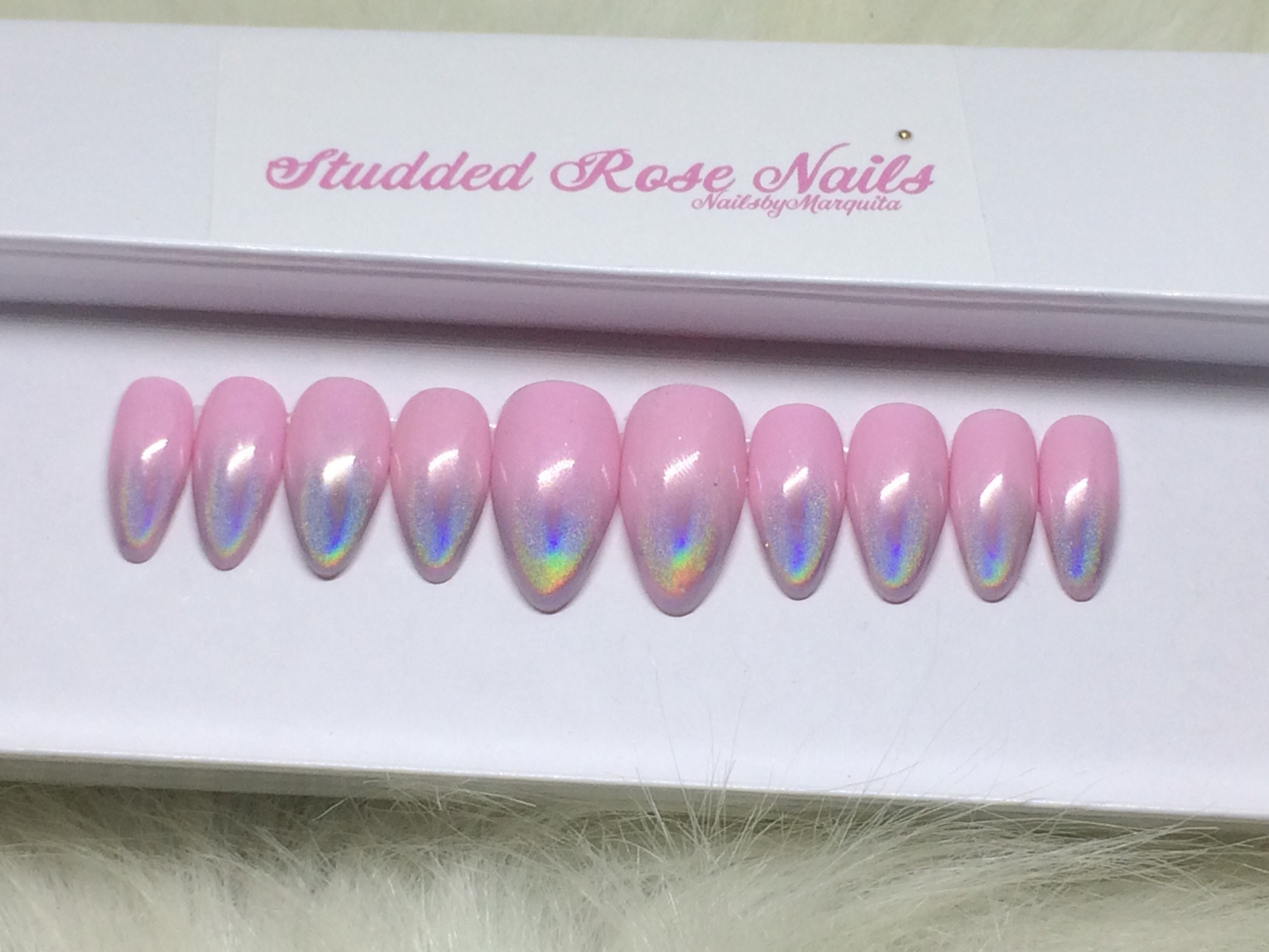 Cotton Candy | Stiletto Nails | Press on Nails | Any Shape and Size ...