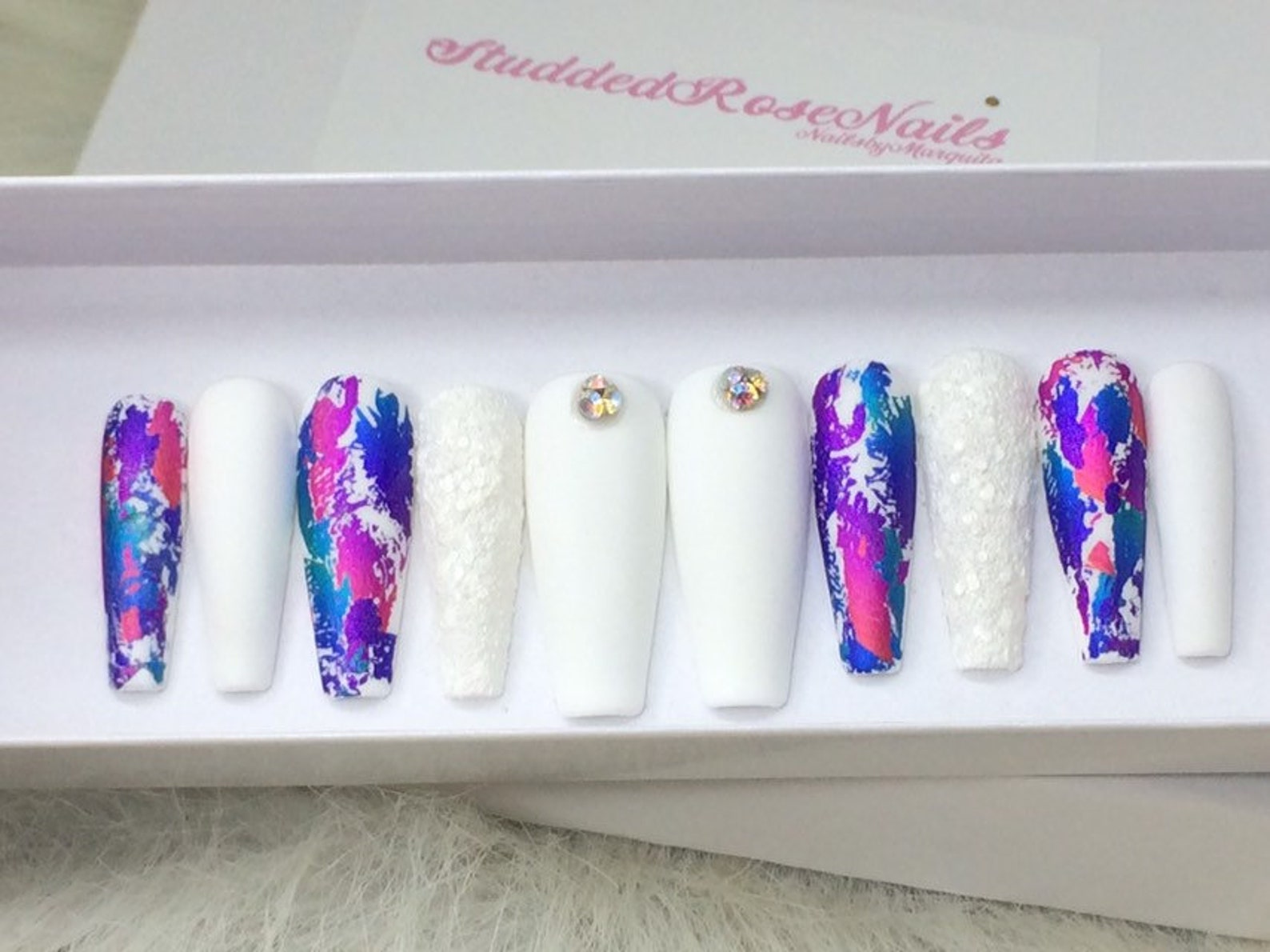 Candy Paint Matte Nails Coffin Nails Fake Nails Press - Etsy