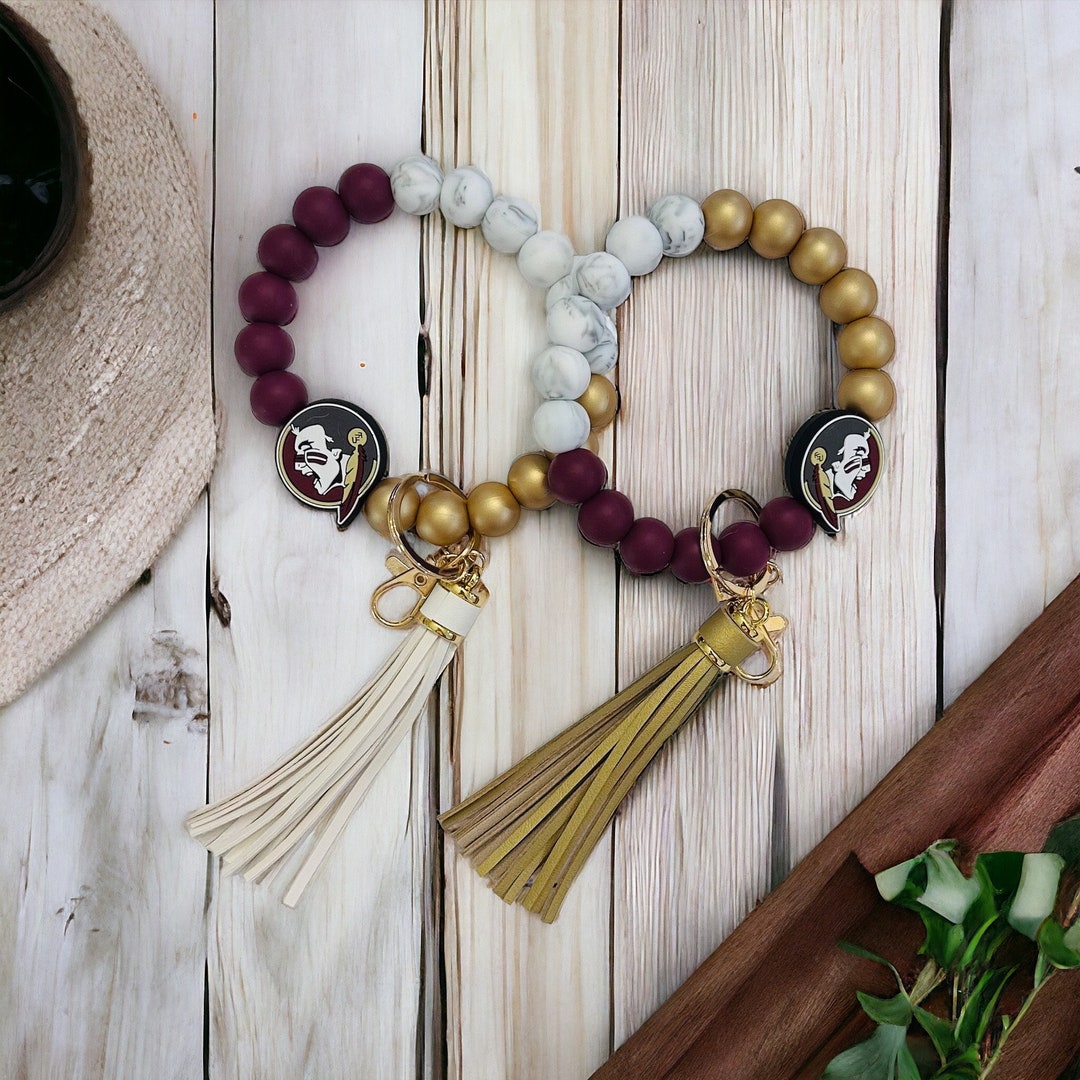 FSU Wristlet Keychain, Bracelet, Jewelry, Noles, Made by Malone Designs ...