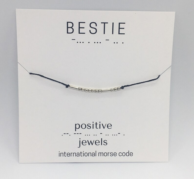 Bestie Morse Code Bracelet, Friendship Bracelet, Personalized-sterling ...