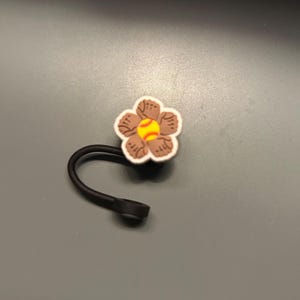 Softball Straw Topper - Etsy