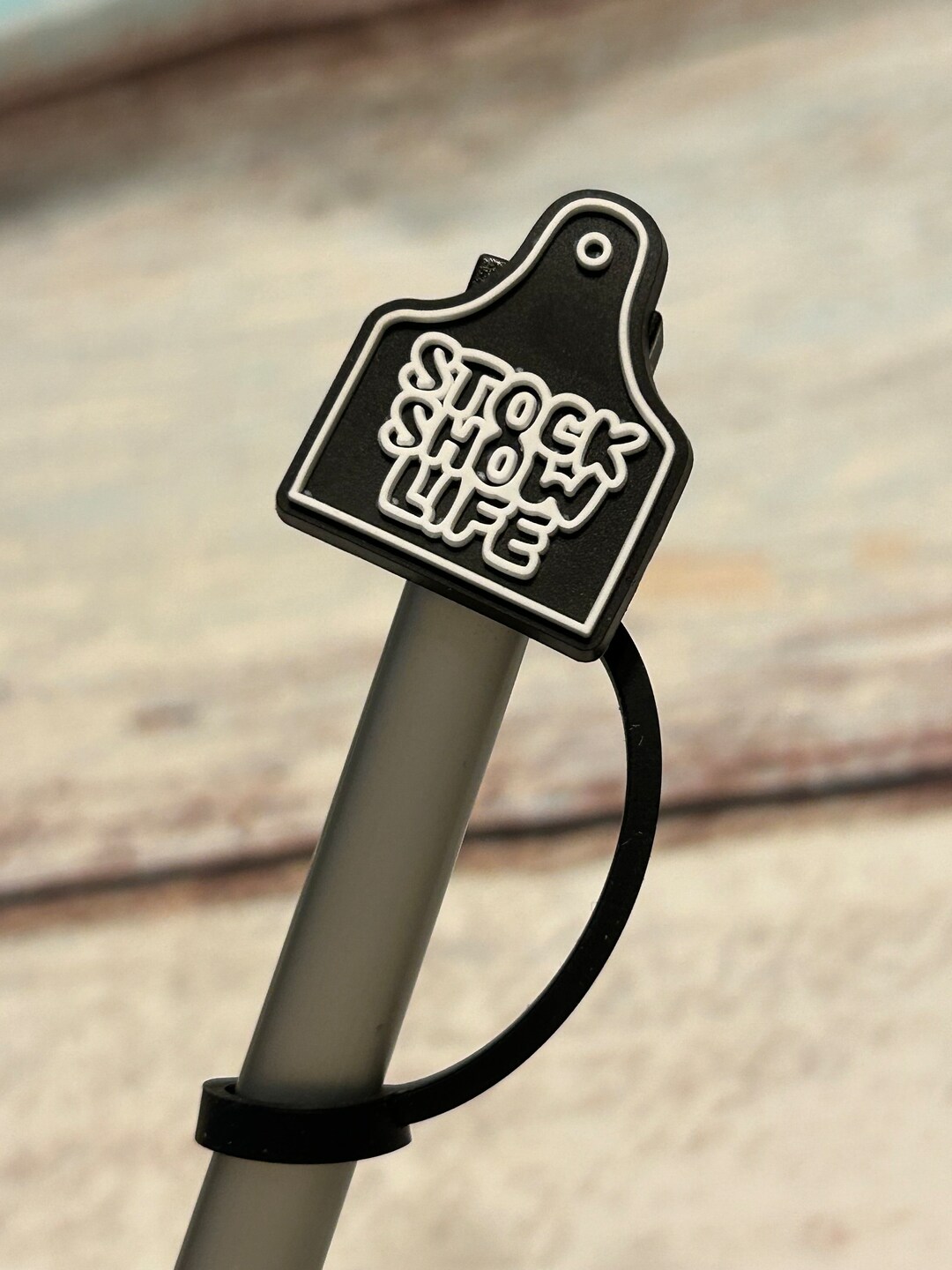 Stock Show Life Ear Tag Straw Topper Fits 10mm Straw Size - Etsy