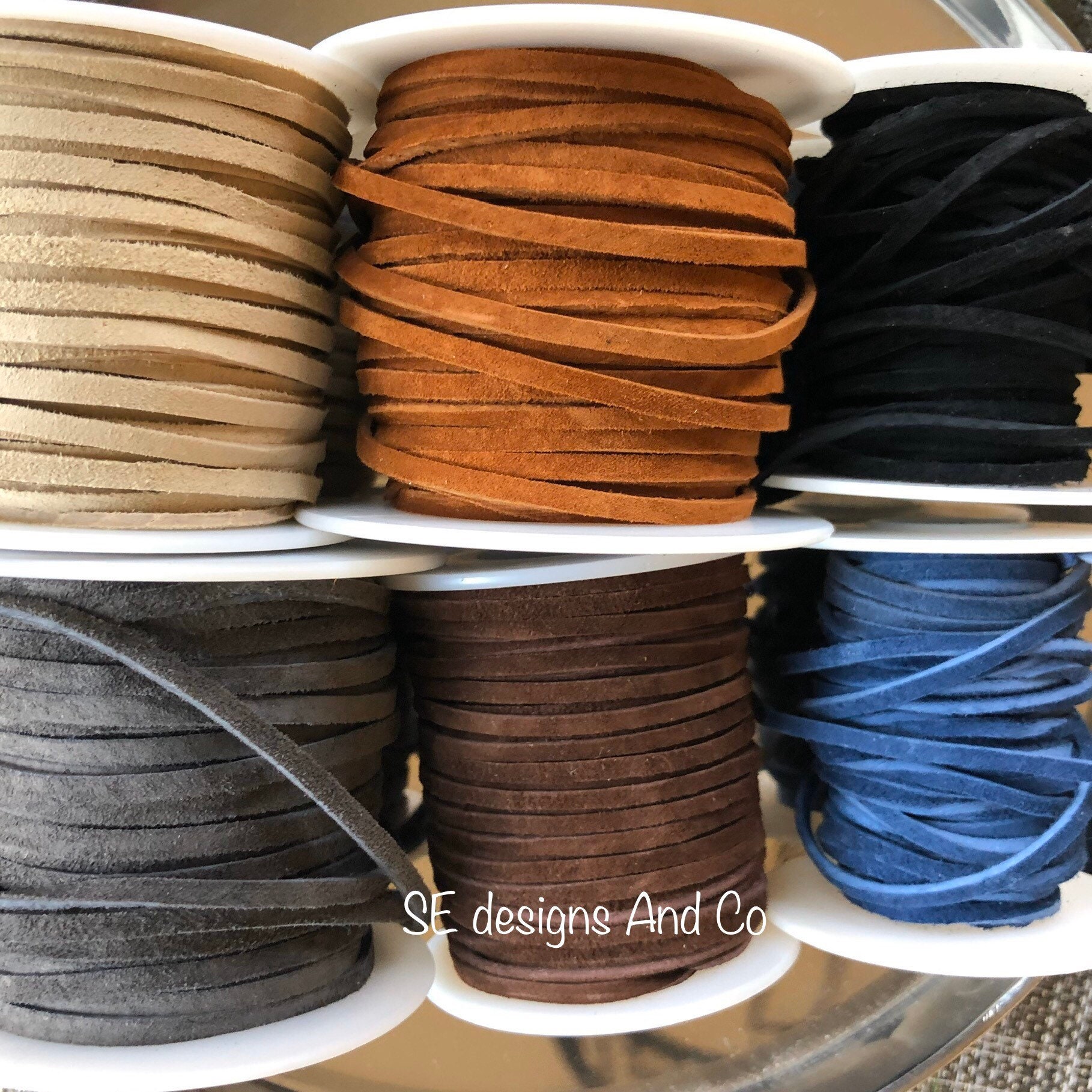 3 PEARL SUEDE BRACELET/ Pearl Bracelet; Real Suede White or Peacock ...